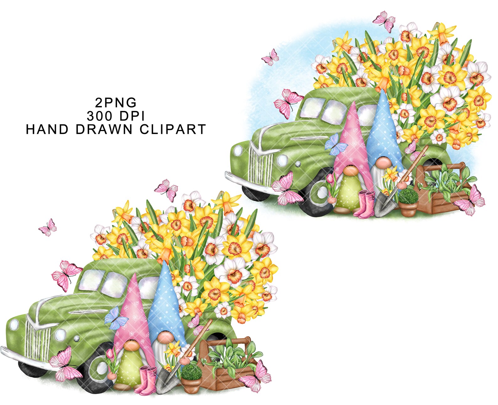 Spring Gnomes PNG Sublimation Garden Flag Clipart Cute Gonk - Etsy