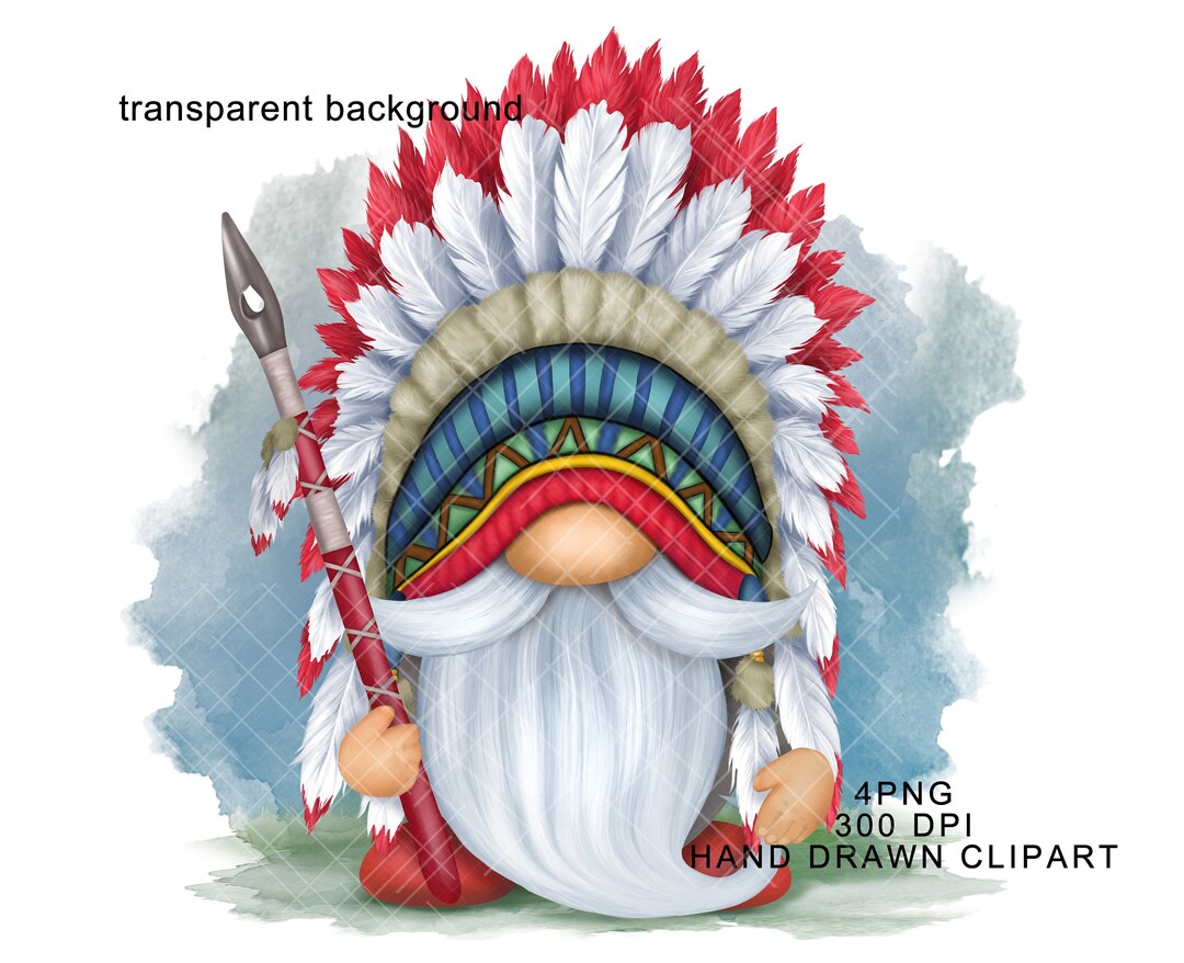 Native American Gnome PNG Indian Headdress Clipart Cute Gonk Western ...