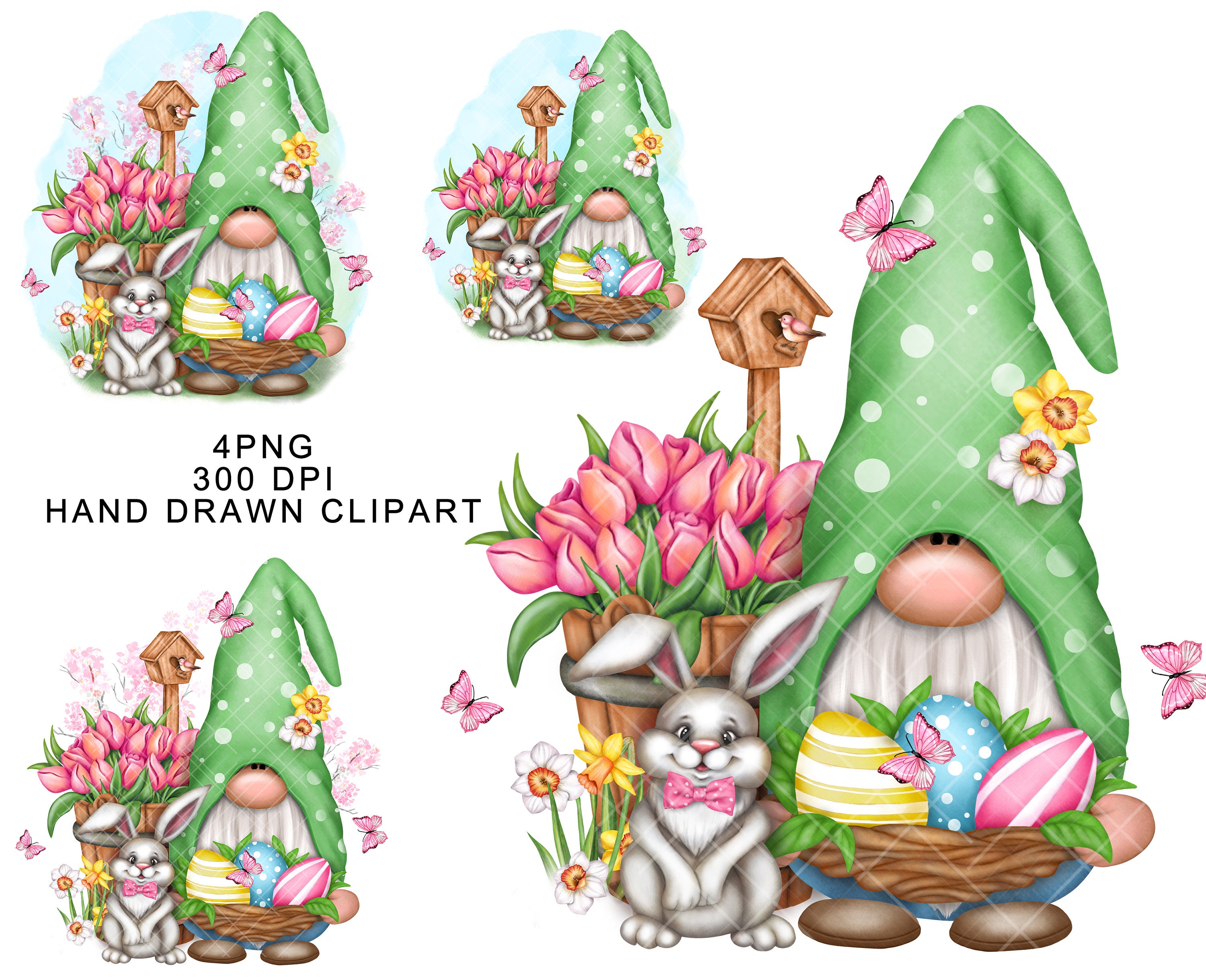 Easter Gnome PNG Spring Clipart Cute Gonk Decal Tumbler - Etsy
