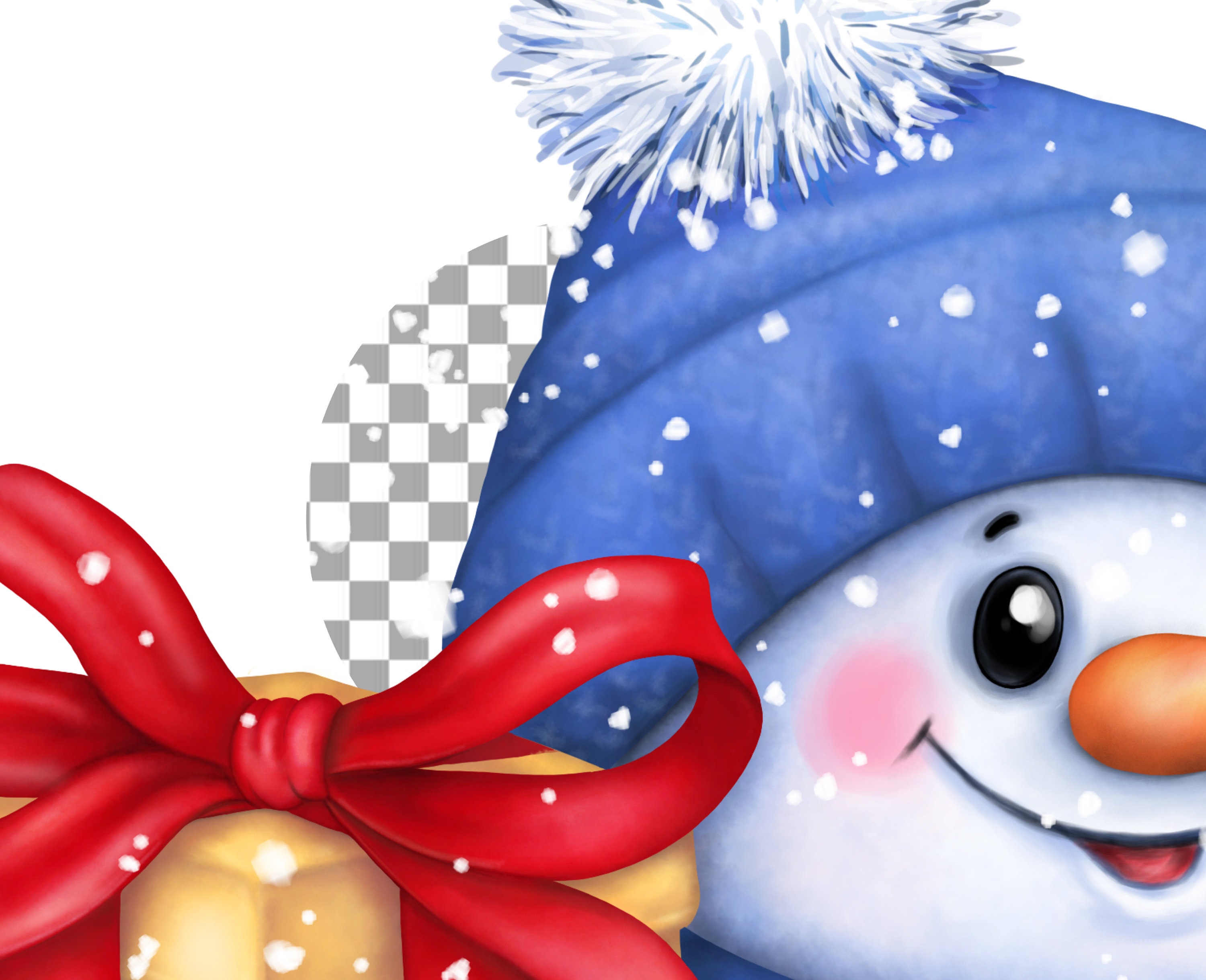 Cute Snowman PNG Clipart Watercolor Merry Christmas - Etsy