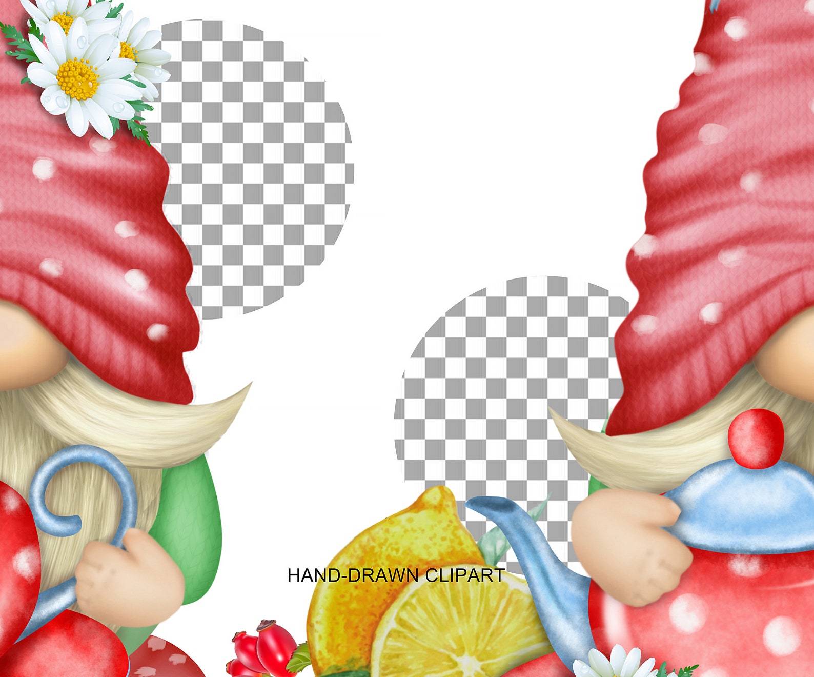 Tea Gnome PNG Clipart Tea Lovers Gift Watercolor Cute Gonk - Etsy