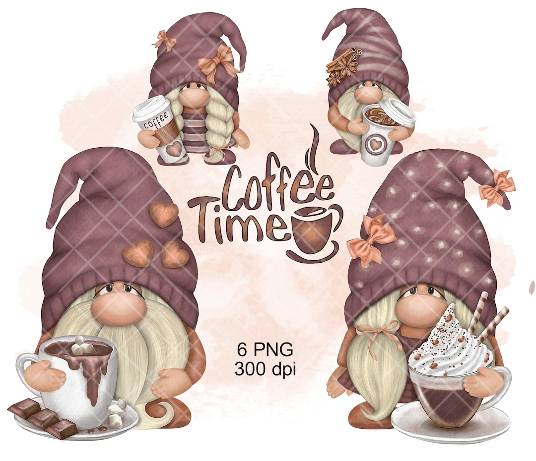 Coffee Gnome PNG Clipart Cute Gonk Coffee Time Decal Tumbler ...