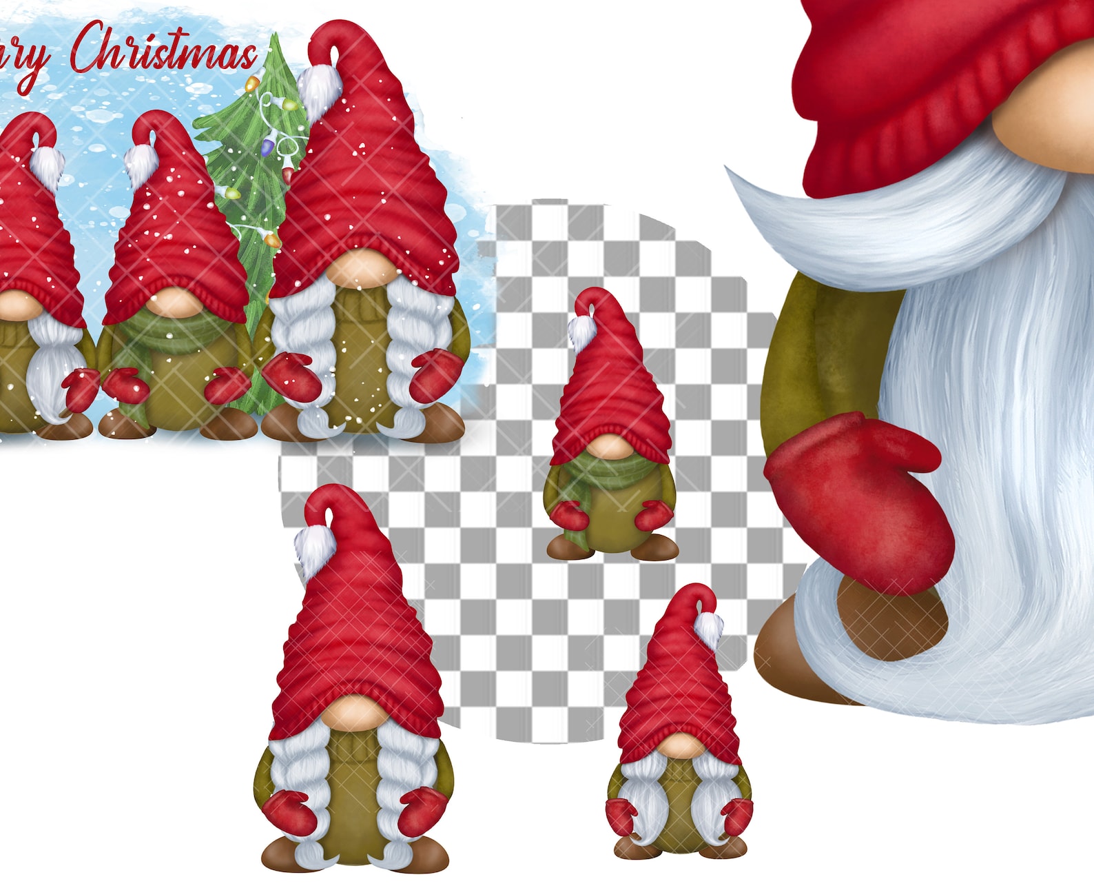 Christmas Gnomes Family PNG Clipart Snow Digital Cute Gonk - Etsy