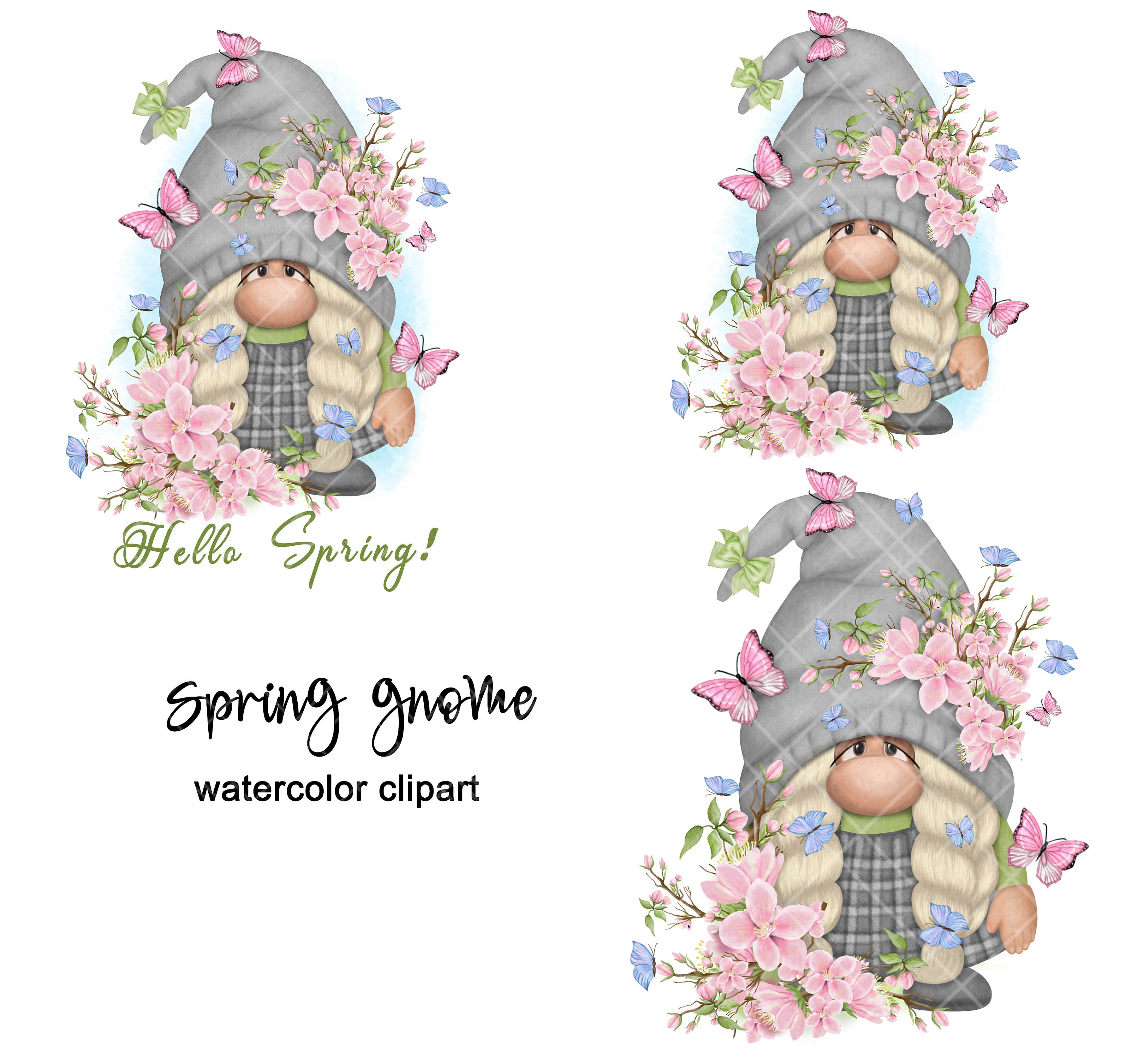 Gnome Spring PNG Clipart Cute Gonk Image Decal Eastertumbler - Etsy