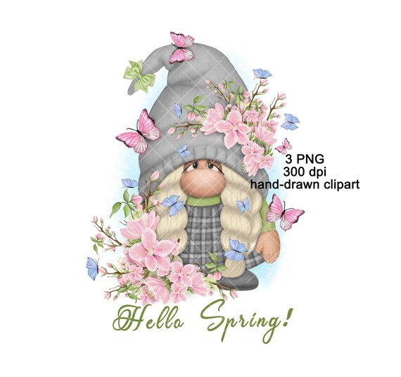 Gnome Spring PNG Clipart Cute Gonk Image Decal Eastertumbler | Etsy UK