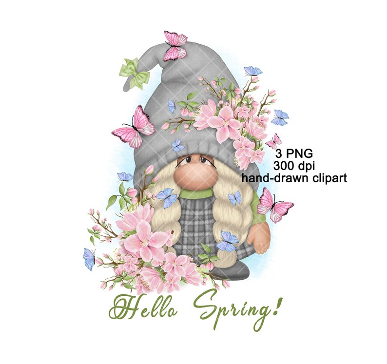Gnome Spring PNG Clipart Cute Gonk Image Decal Eastertumbler - Etsy