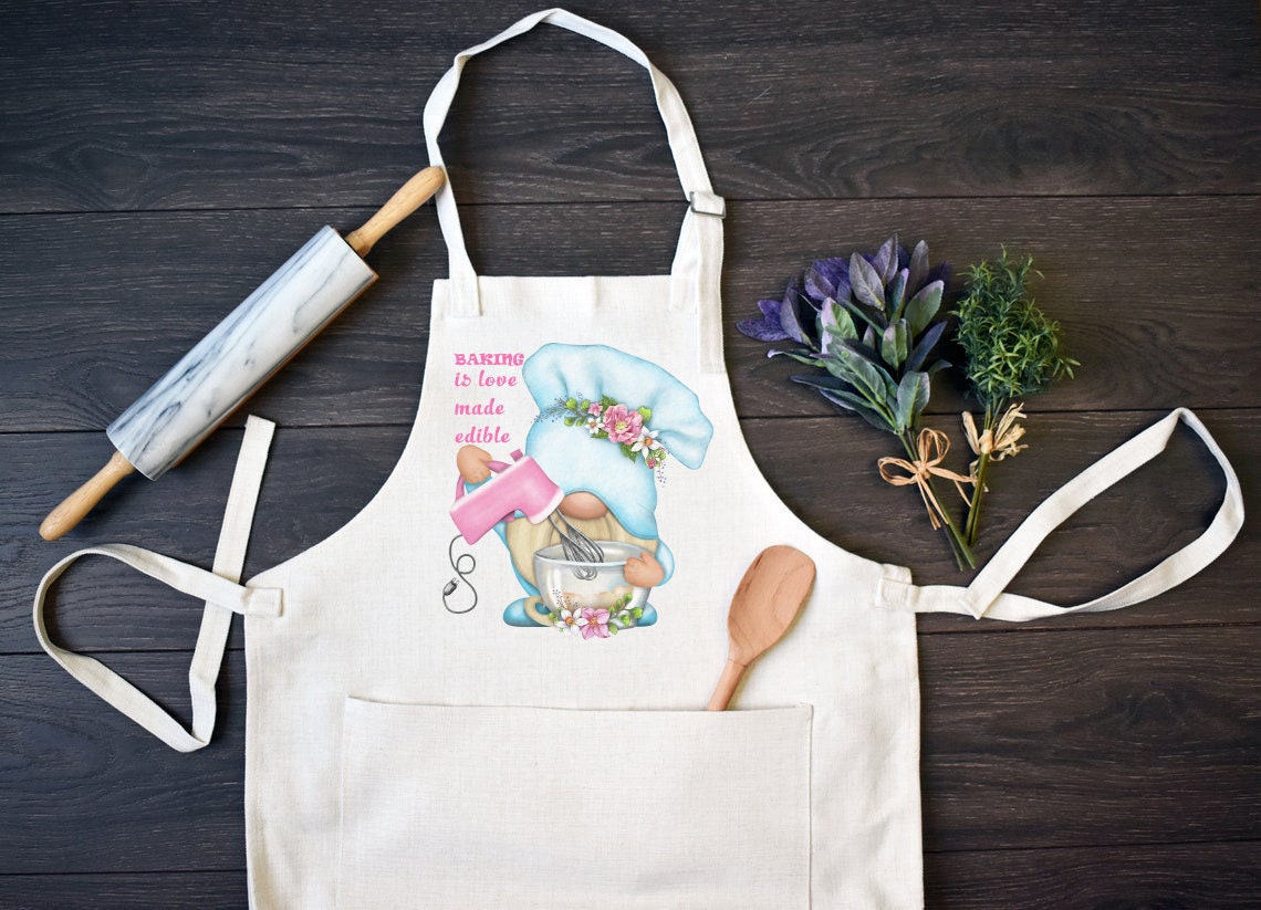 Baker Gnome PNG Apron Funny Bake Clipart Cute Gonk Chef Watercolor ...