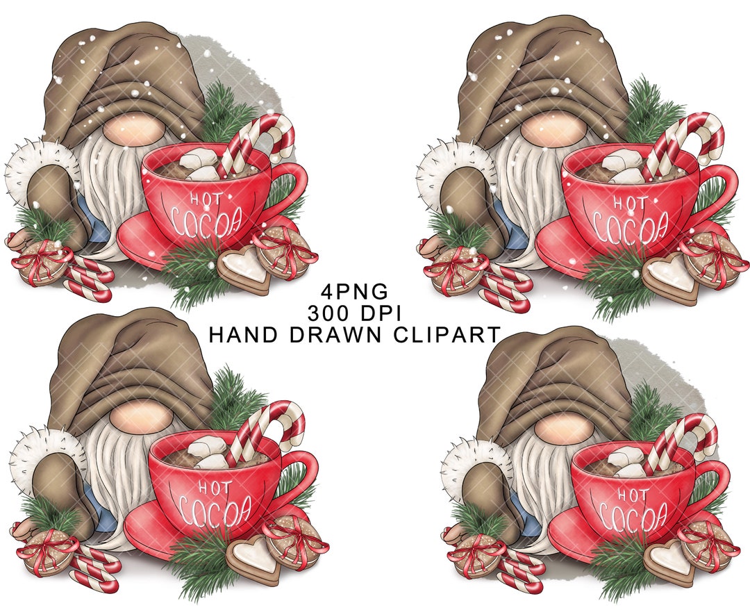 Christmas Gnome PNG Hot Cocoa Winter Clipart Digital Gonk Waterslide ...