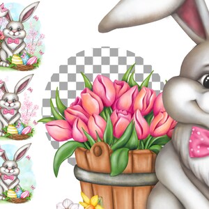 Bunny Rabbit PNG Clipart Easter Spring Sublimation Cute Decal Tumbler ...