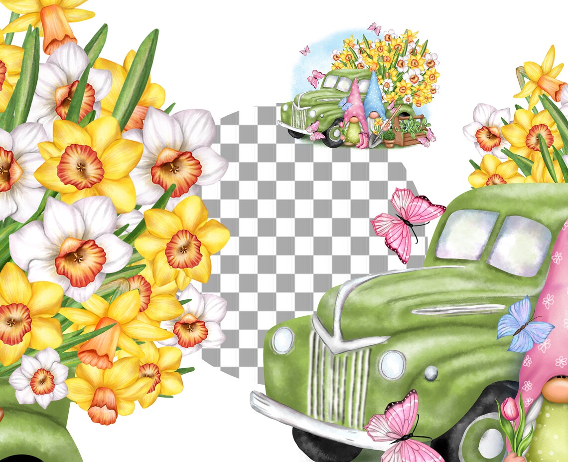 Spring Gnomes PNG Sublimation Garden Flag Clipart Cute Gonk - Etsy