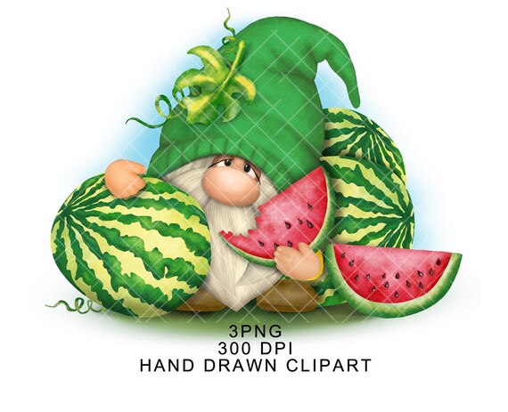 Gnome PNG Clipart Summer Cute Gonk Farm Watermelon Gnome - Etsy UK