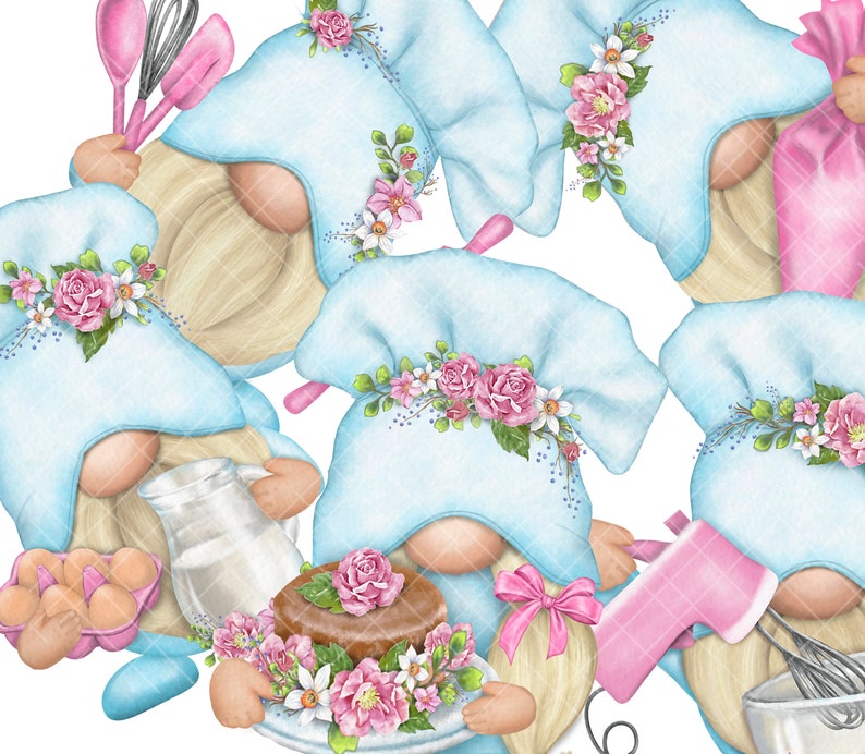 Baking With My Gnomies Gnome PNG Cute Gonk Clipart Bake Apron - Etsy