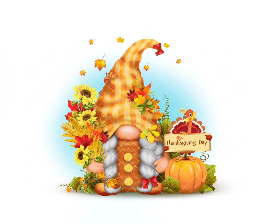 Thanksgivin Gnomes PNG Clipart Autumn Cute Characters Turkey - Etsy