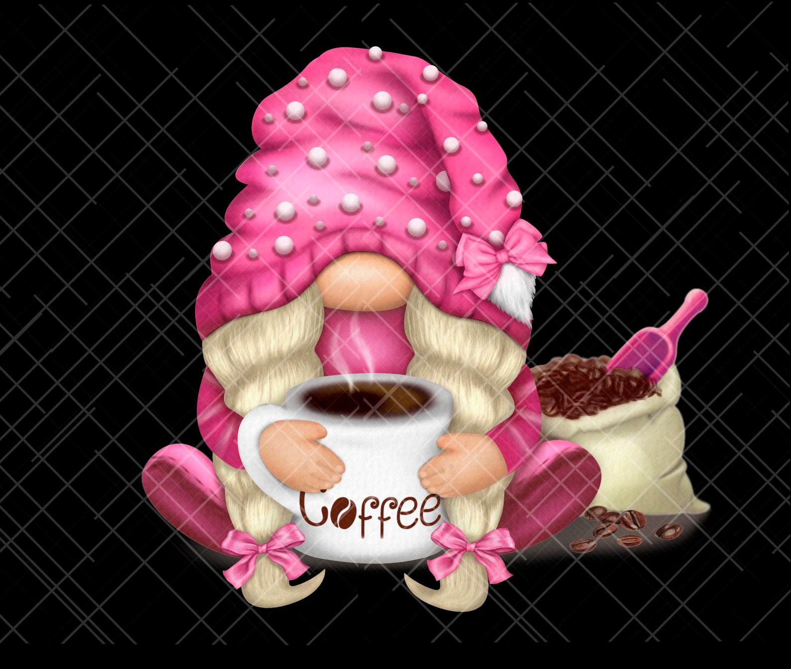 Coffee Gnome PNG Clipart Cute Gonk Coffee Decal Tumbler - Etsy