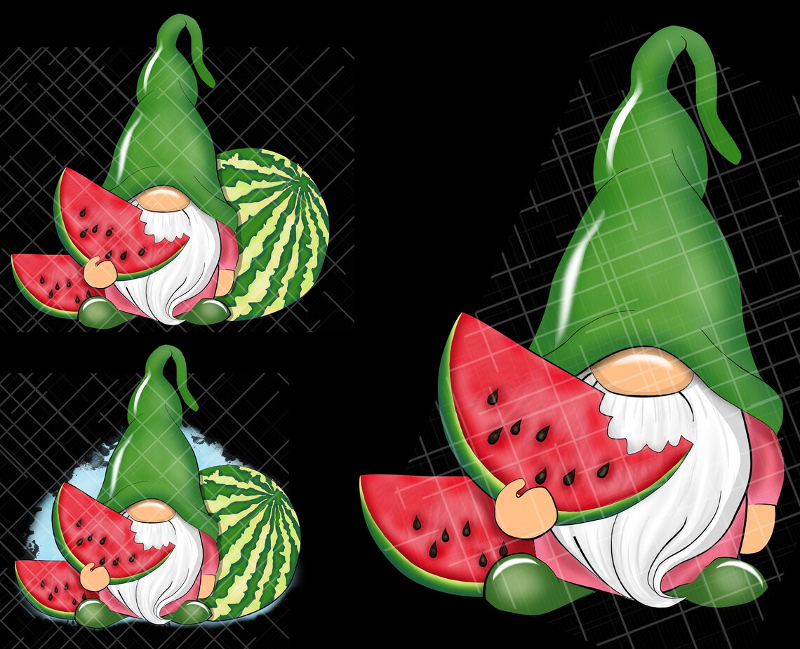 Watermelon Gnome PNG Clipart Summer Cute Gonk Birthday - Etsy
