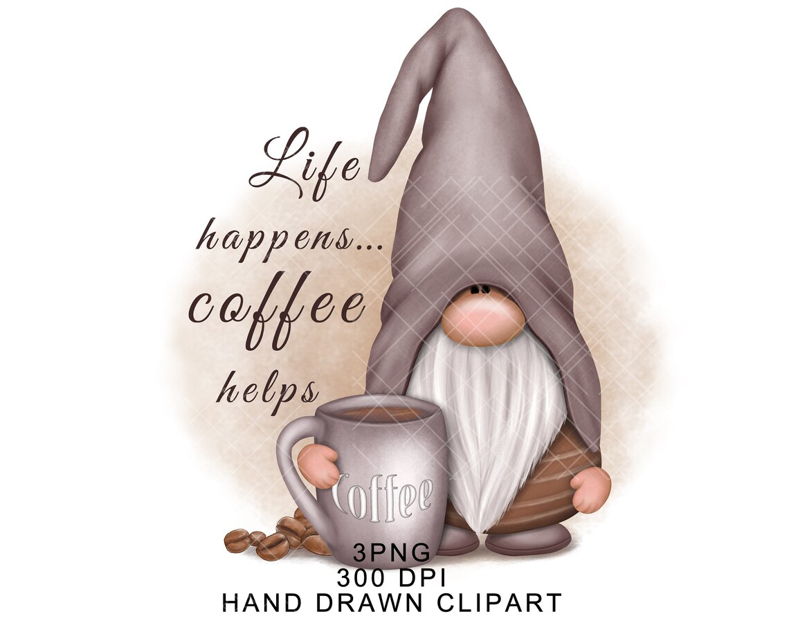 Coffee Gnome PNG Clipart Cute Gonk Coffee Decal Tumbler Sublimation ...