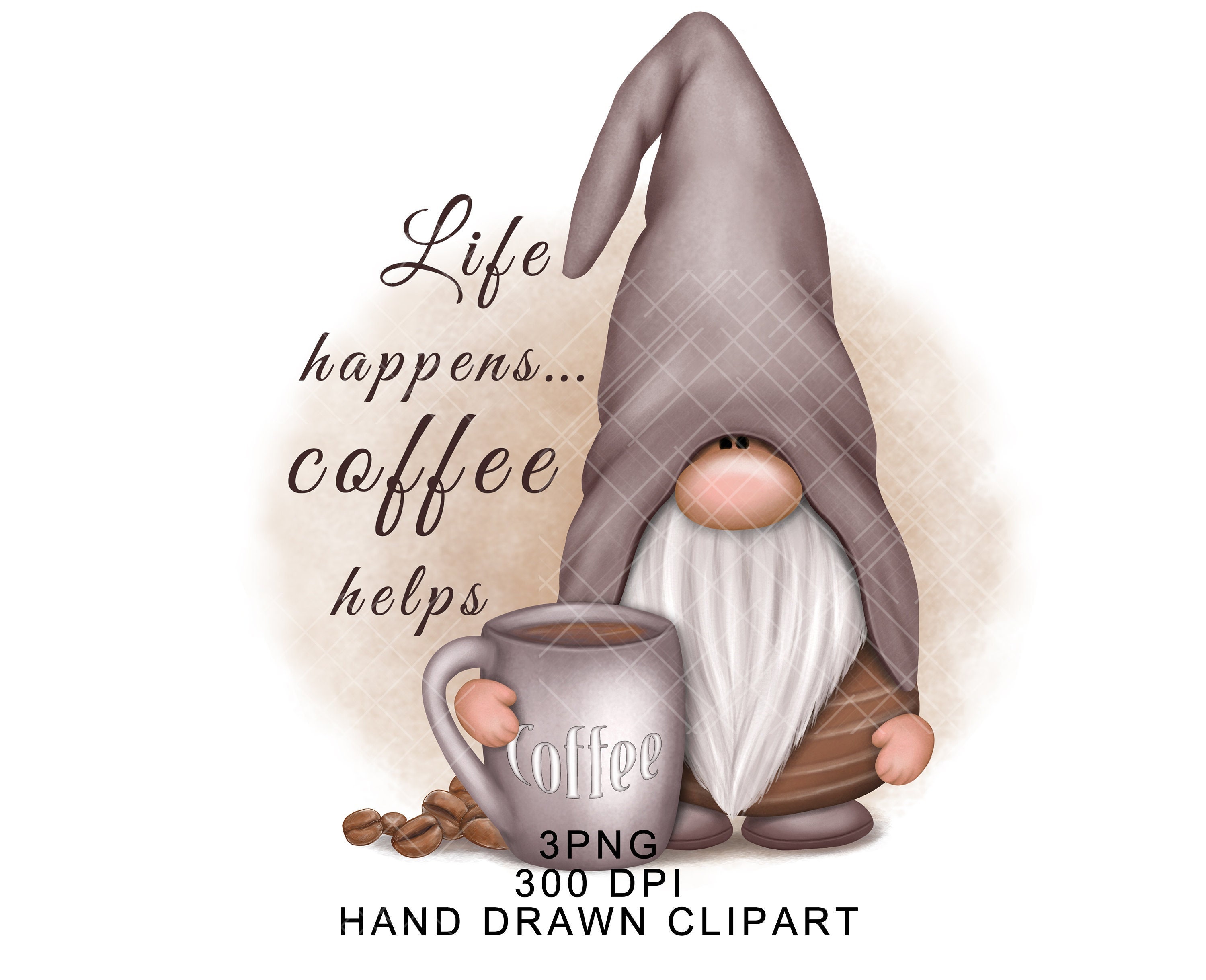 Coffee Gnome PNG Clipart Cute Gonk Coffee Decal Tumbler - Etsy