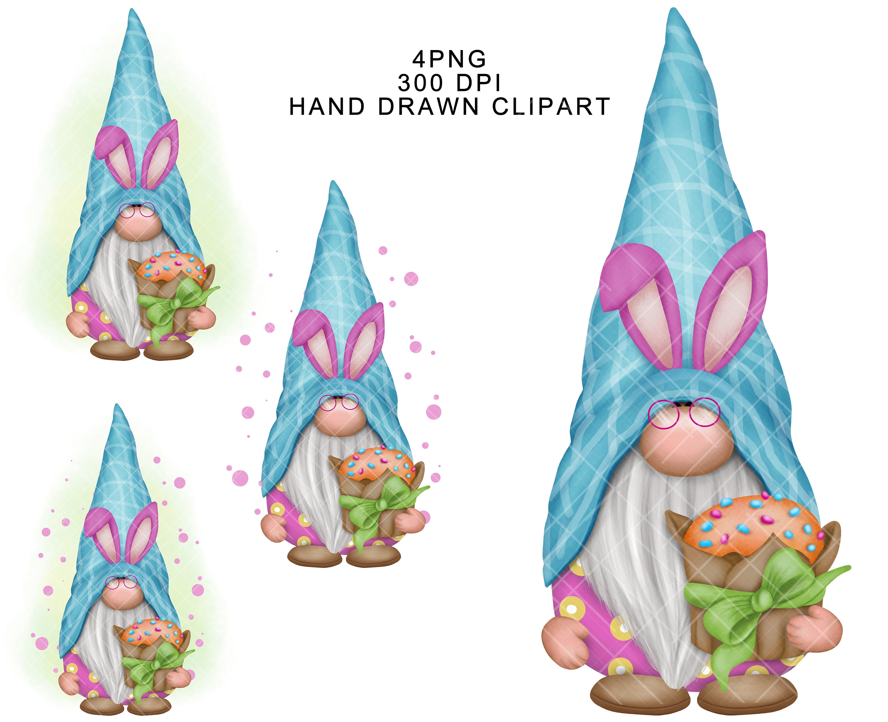 Easter Blue Gnome PNG Clipart Spring Cute Gonk Decal Tumbler - Etsy