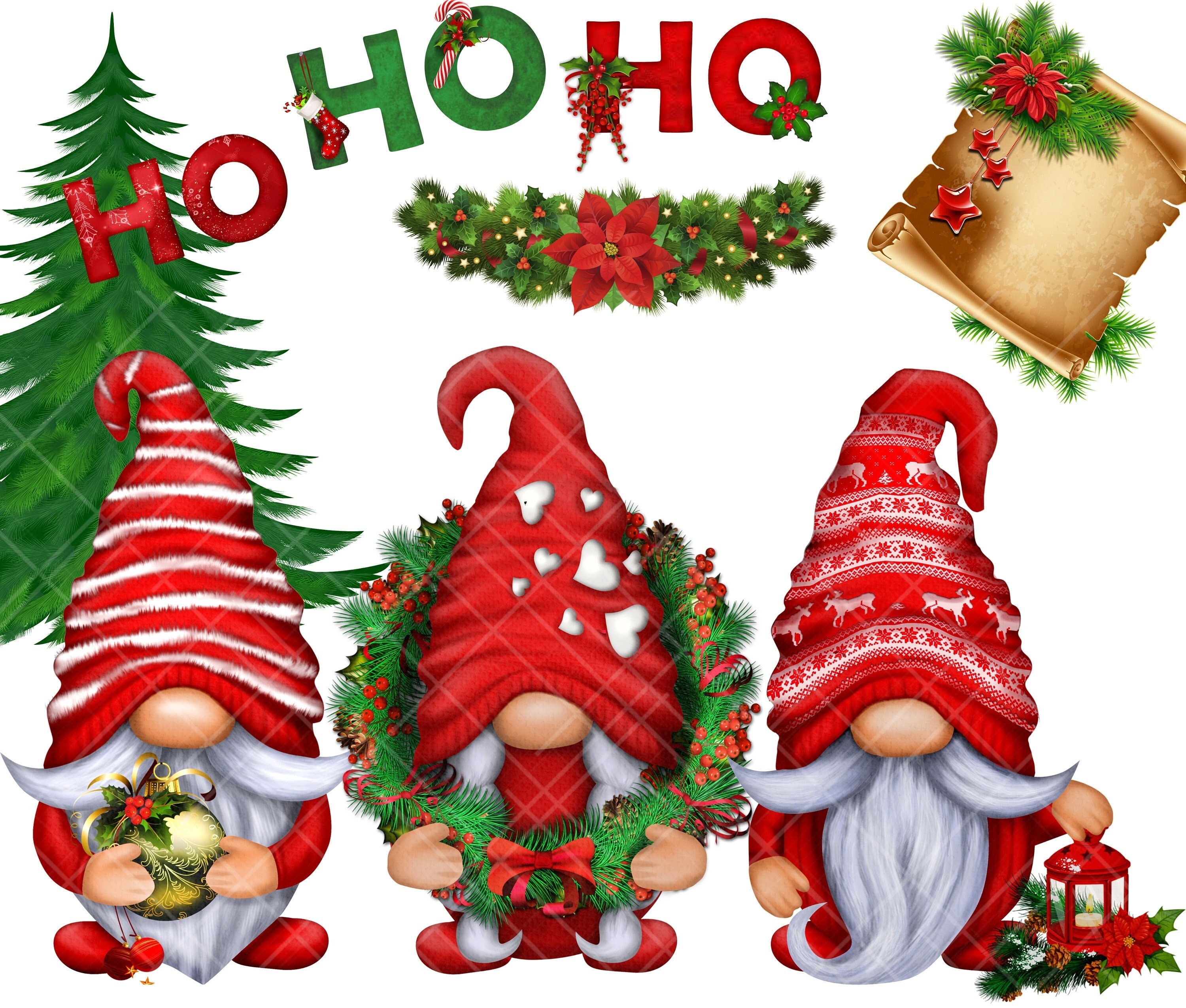 Christmas Gnomes PNG Clipart Gonk Digital Cute Gnome Red - Etsy.de