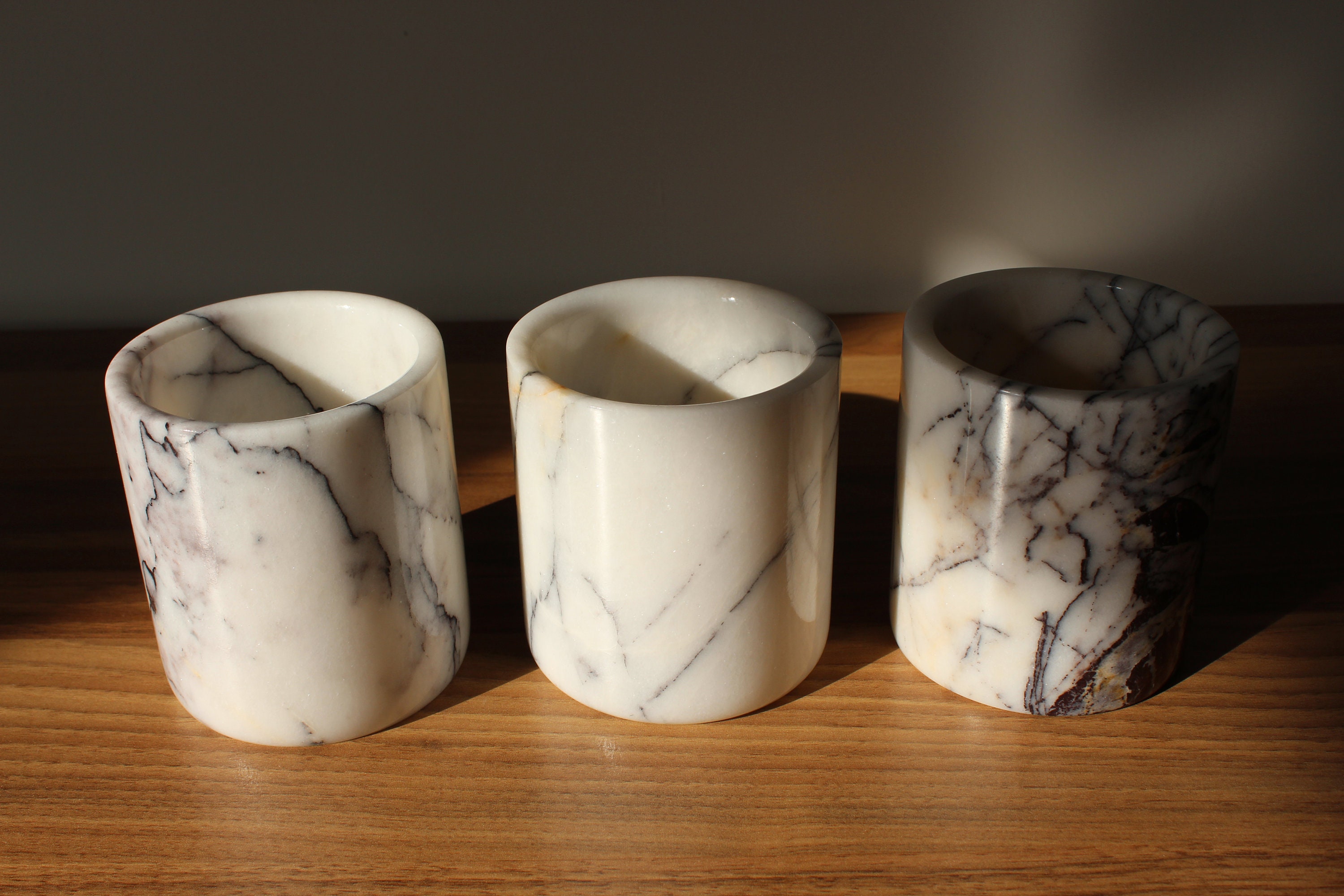 Marble Pot, Original Grey Marble Pot, Marble Vase, Pots for Plants ...