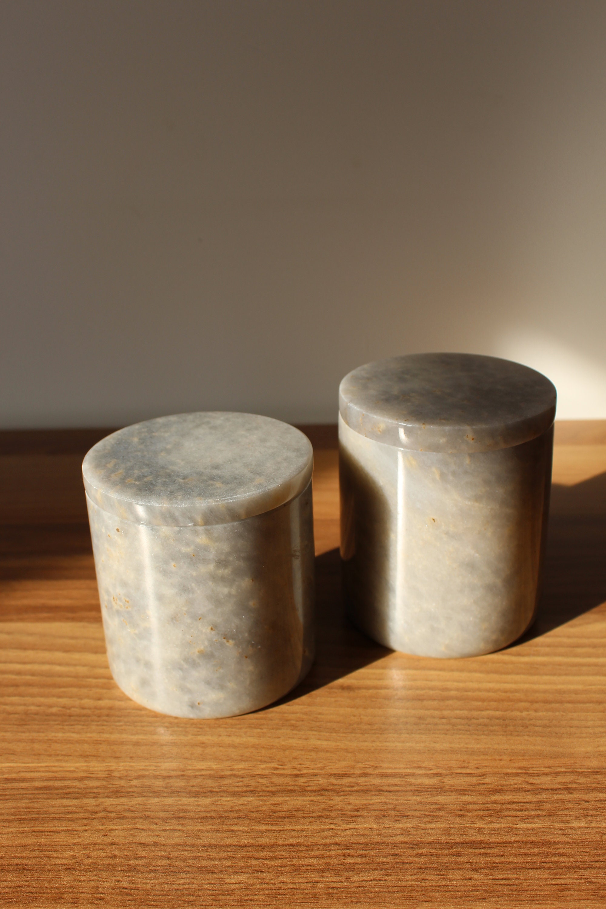 Marble lidded box jar with lid natural marble stone | Etsy