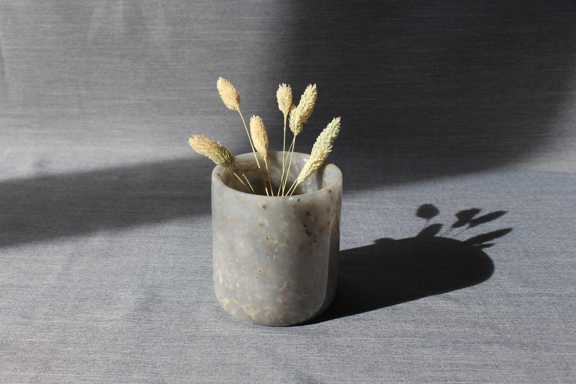 Marble Pot Original Grey Marble Pot Marble Vase Pots for - Etsy