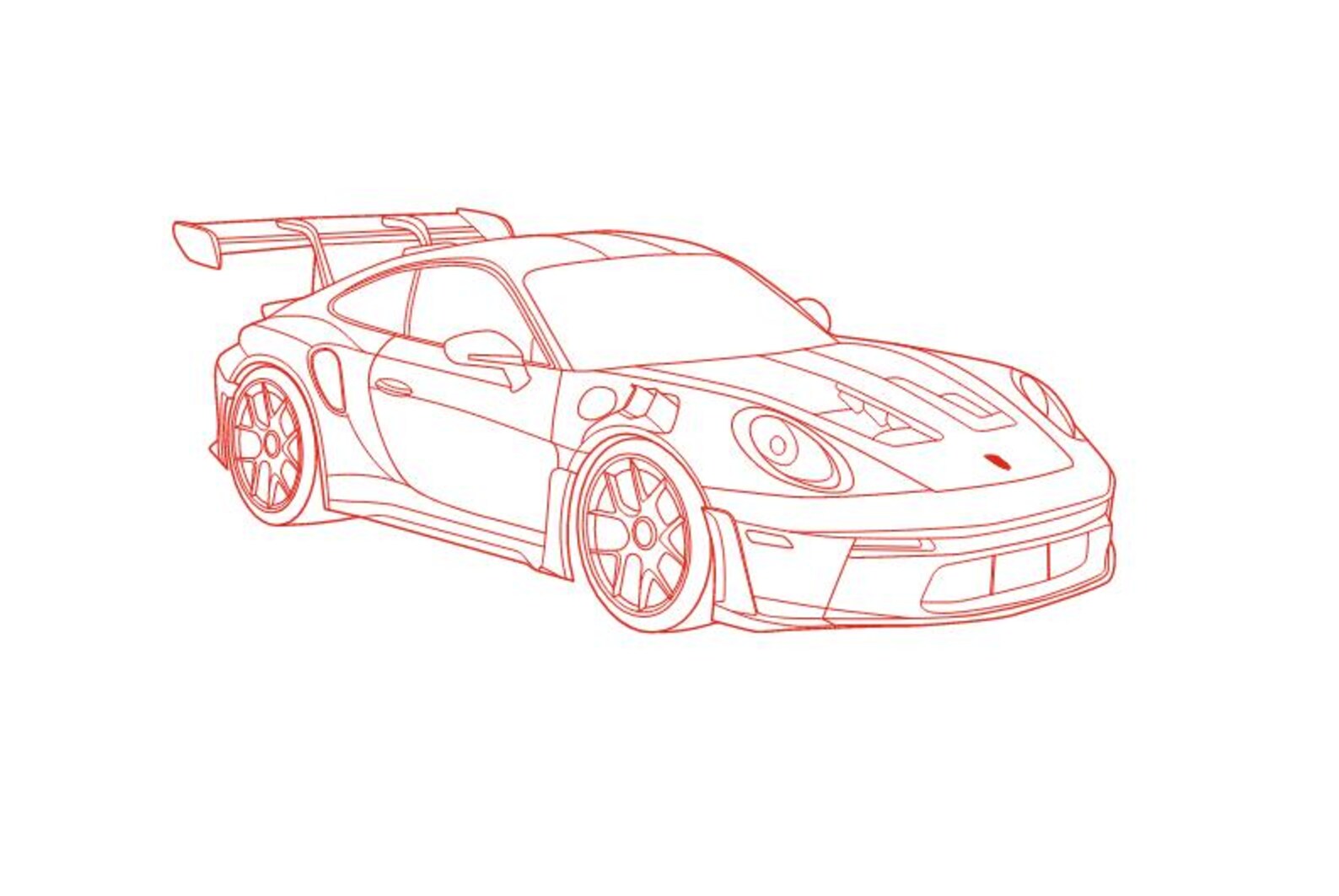 Sports Car Vector Line Art | Track Racing Coupe (digital Download) - Etsy
