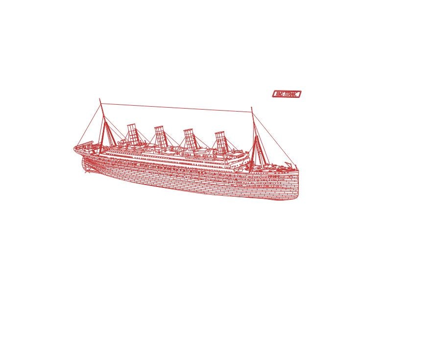 Titanic Vector, Vector Line Drawing Illustration, AI, Cdr, Dxf, Eps ...