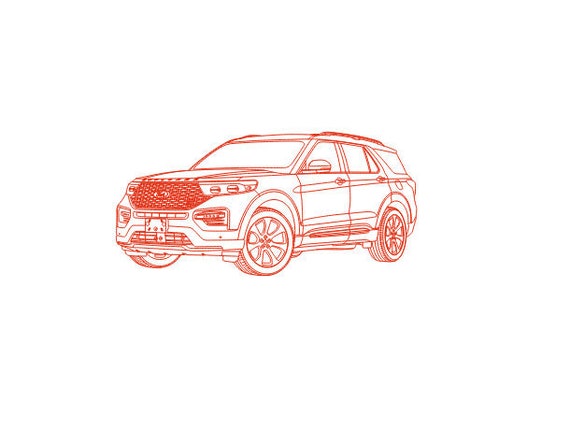 Vector Car Vector Line Drawing Illustration AI CDR DXF | Etsy
