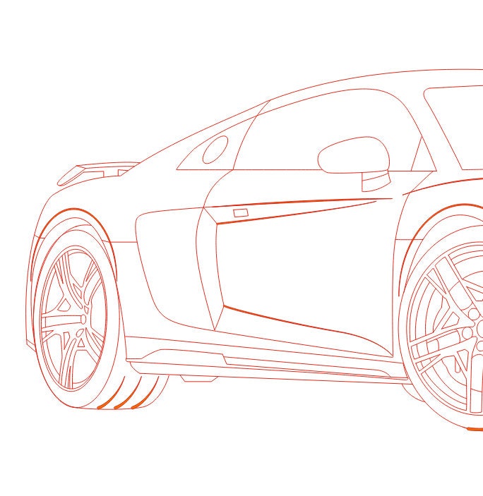 Car Digital, Vector Line Drawing Illustration, AI, CDR, DXF, Eps, Pdf ...