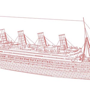 Titanic Vector, Vector Line Drawing Illustration, AI, Cdr, Dxf, Eps ...