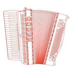 Accordions, Vector Line Drawing Illustration, AI, Cdr, Dxf, Eps, Pdf ...