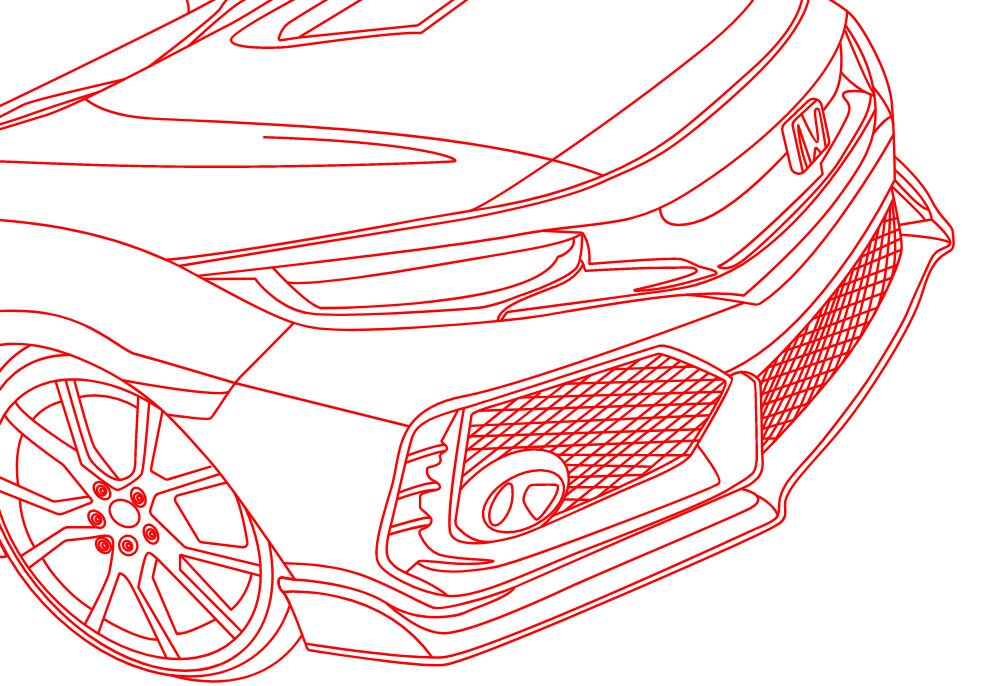 Sport Car Vector, Vector Line Drawing Illustration, AI, CDR, DXF, Eps ...