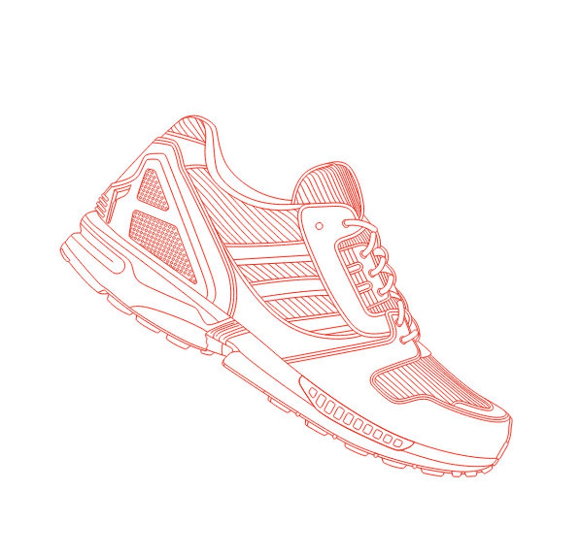 Sneaker Line Drawing Vector Illustration (ai, Cdr, Dxf, Eps, Pdf) - Etsy