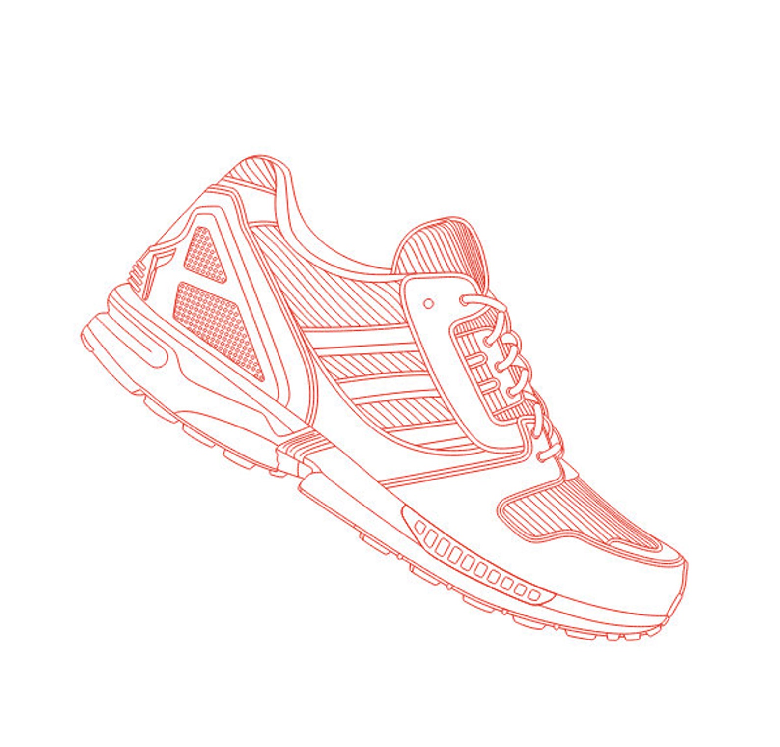Sneaker Vector, Vector Line Drawing Illustration, AI, CDR, DXF, Eps ...
