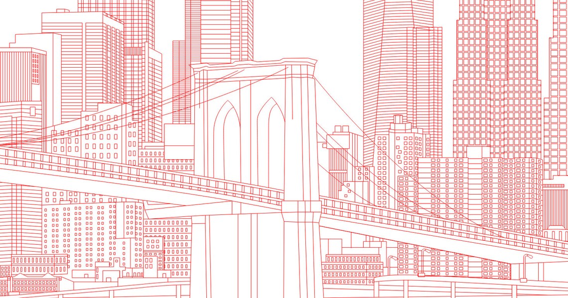 New York Vector Line Drawing Illustration, AI, Cdr, Dxf, Eps, Pdf ...