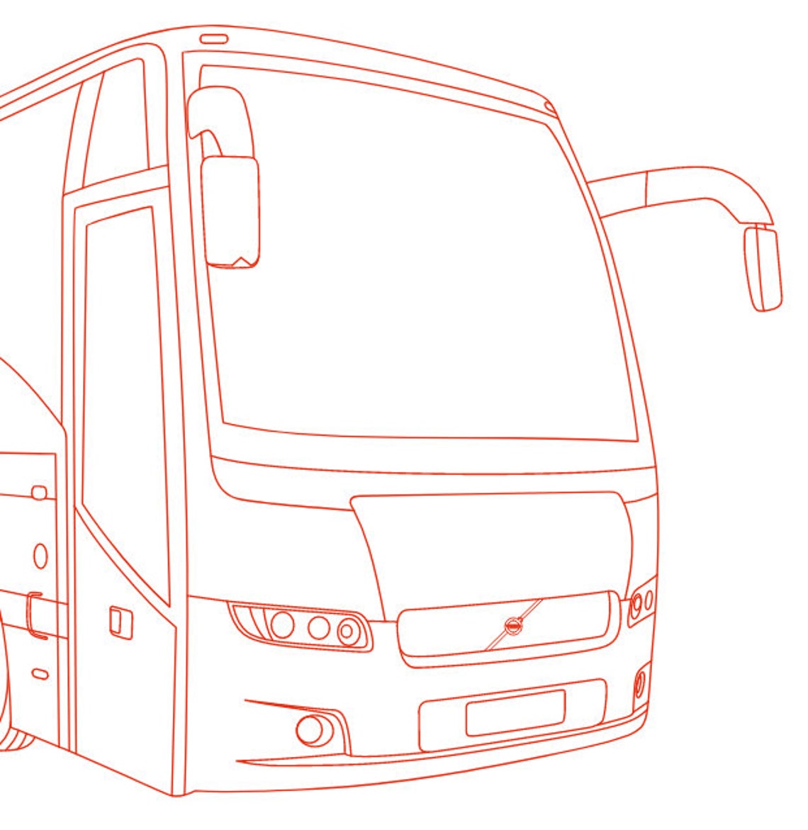 Coach Bus, Vector Line Drawing Illustration, AI, Cdr, Dxf, Eps, Pdf ...