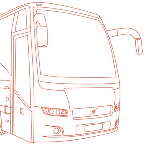Coach Bus, Vector Line Drawing Illustration, AI, Cdr, Dxf, Eps, Pdf ...