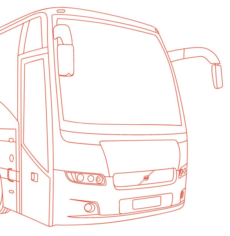 Coach Bus, Vector Line Drawing Illustration, AI, Cdr, Dxf, Eps, Pdf ...