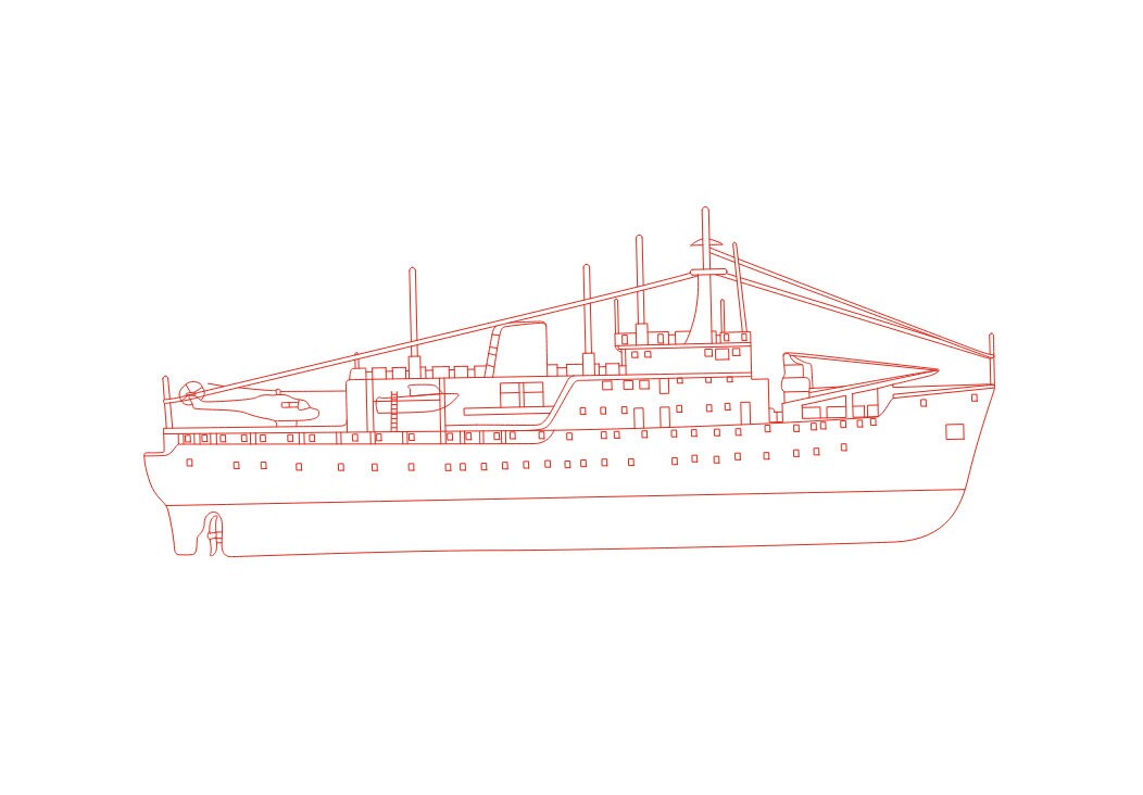 Ship, Vector Line Drawing Illustration, AI, Cdr, Dxf, Eps, Pdf Vector ...