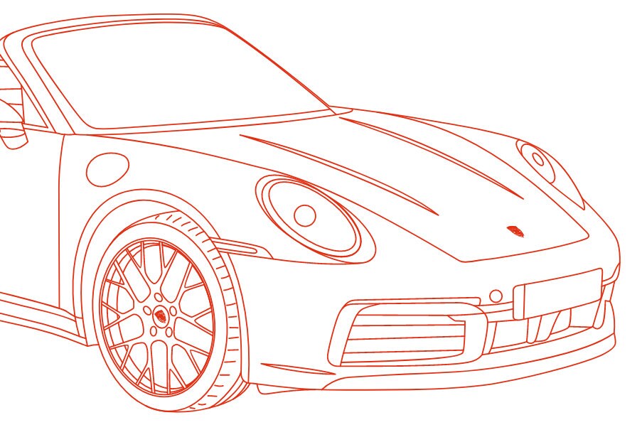 Digital Car, Vector Line Drawing Illustration, AI, CDR, DXF, Eps, Pdf ...
