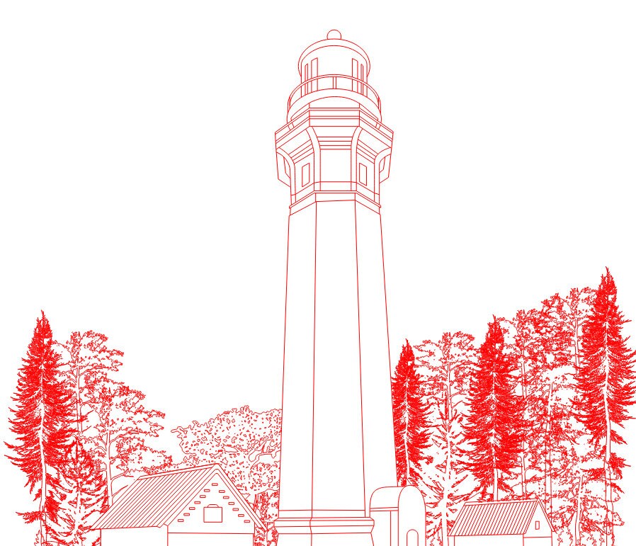 Lighthouse, Vector Line Drawing Illustration, AI, Cdr, Dxf, Eps, Pdf ...
