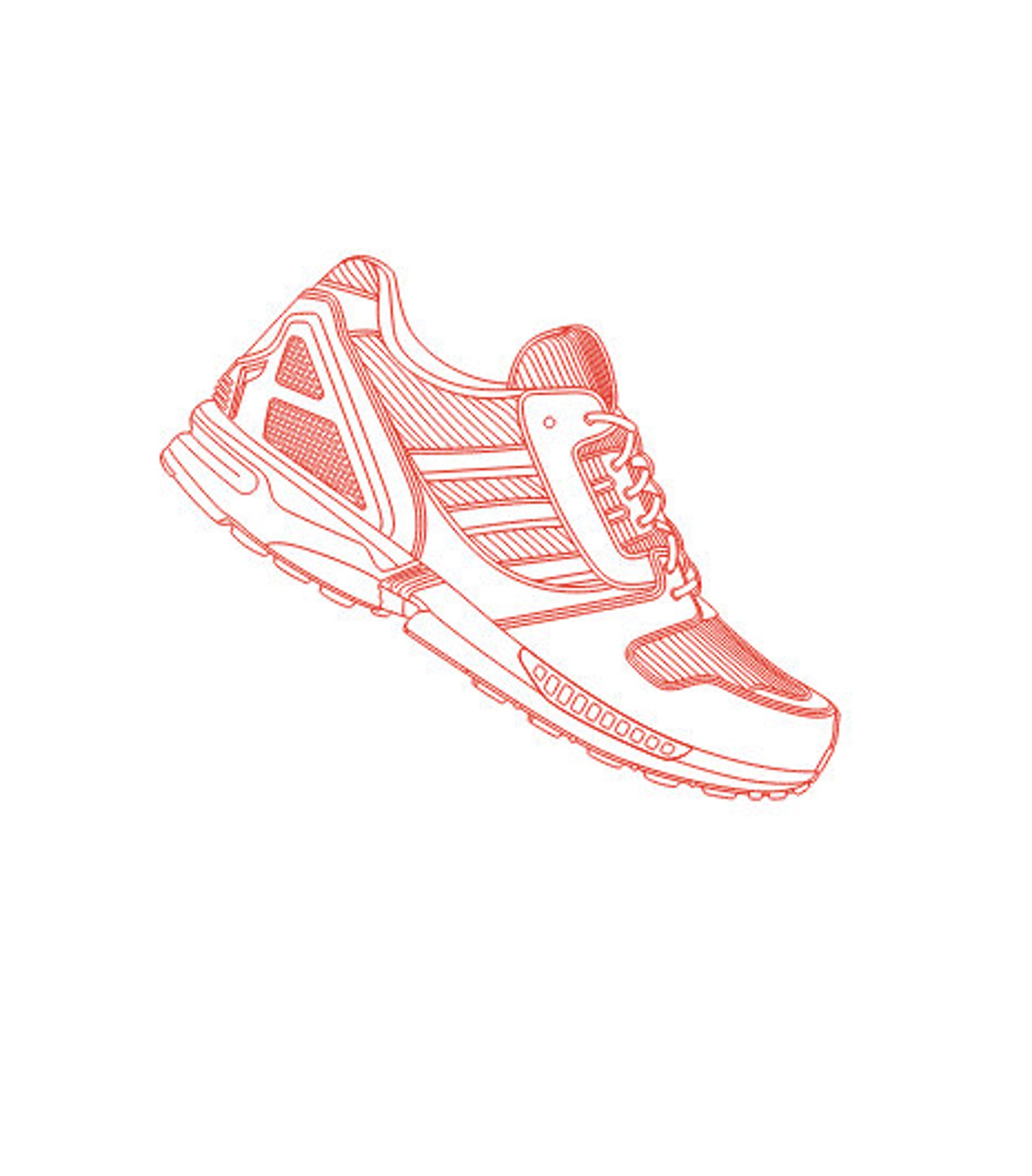 Sneaker Vector, Vector Line Drawing Illustration, AI, CDR, DXF, Eps ...