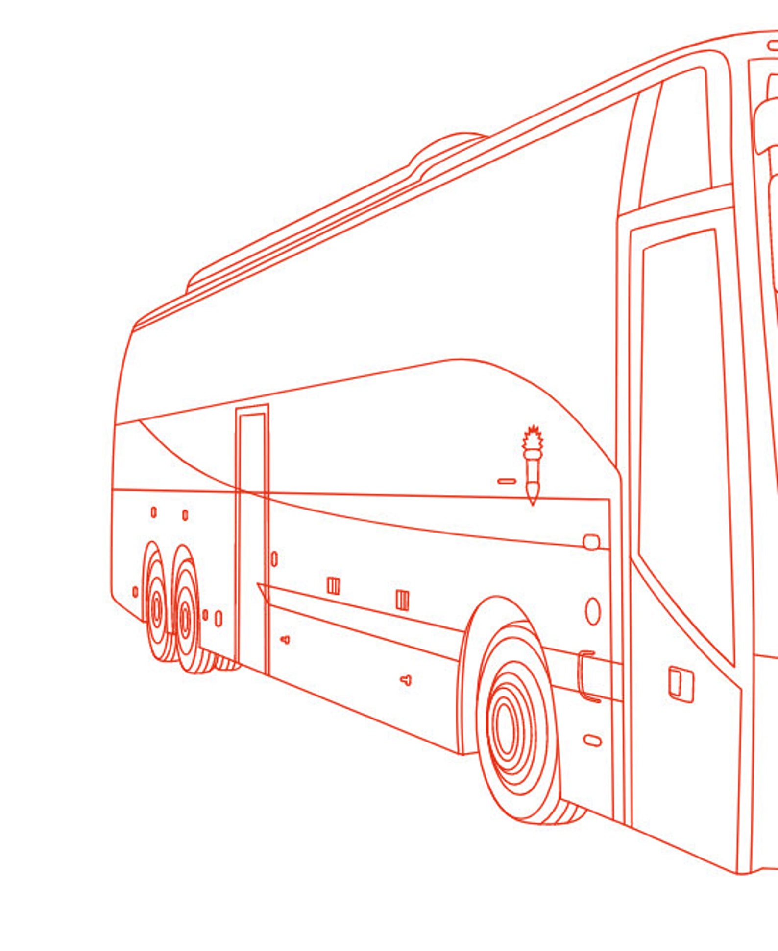 Coach Bus, Vector Line Drawing Illustration, AI, Cdr, Dxf, Eps, Pdf ...
