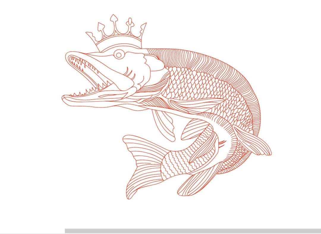 Enchanting Pike Fantasy - Digital Drawing Vector Files for Laser ...