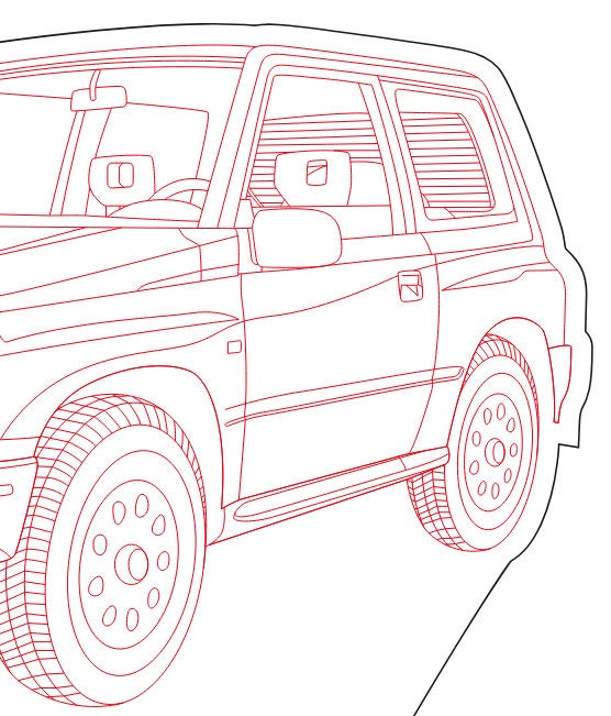 Pickup Truck, Vector Line Drawing Illustration, AI, CDR, DXF, Eps, Pdf ...