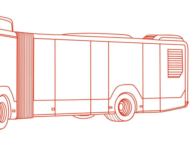 Bus, Vector Line Drawing Illustration, AI, Cdr, Dxf, Eps, Pdf Vector ...