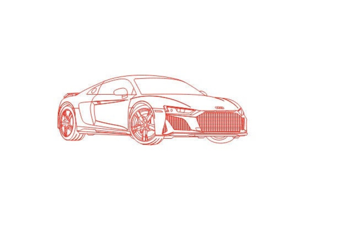 Car Digital, Vector Line Drawing Illustration, AI, CDR, DXF, Eps, Pdf ...