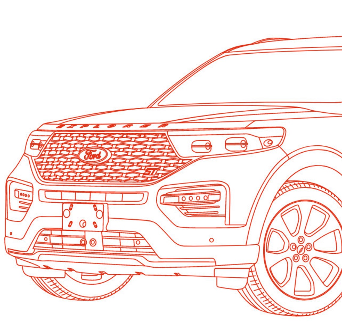 Vector Car, Vector Line Drawing Illustration, AI, CDR, DXF, Eps, Pdf ...