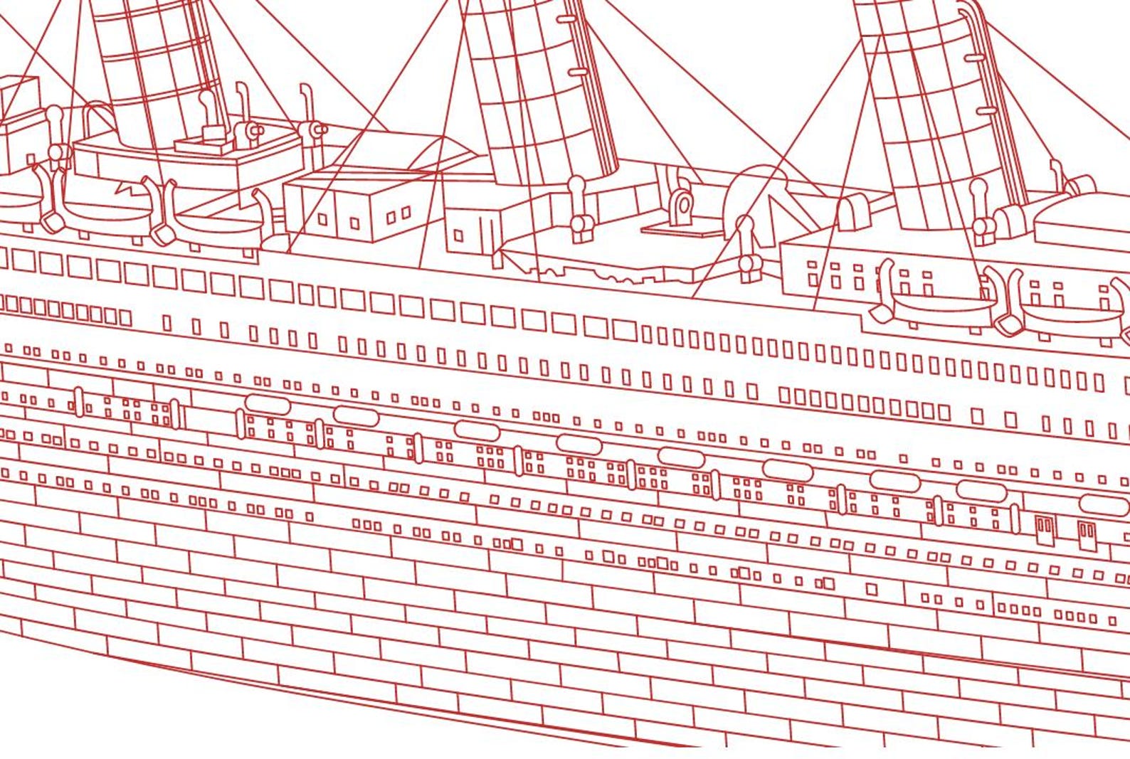 Titanic Vector, Vector Line Drawing Illustration, AI, Cdr, Dxf, Eps ...